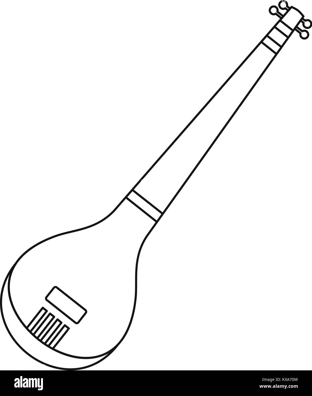 Indian guitar icon, outline style Stock Vector Image & Art - Alamy