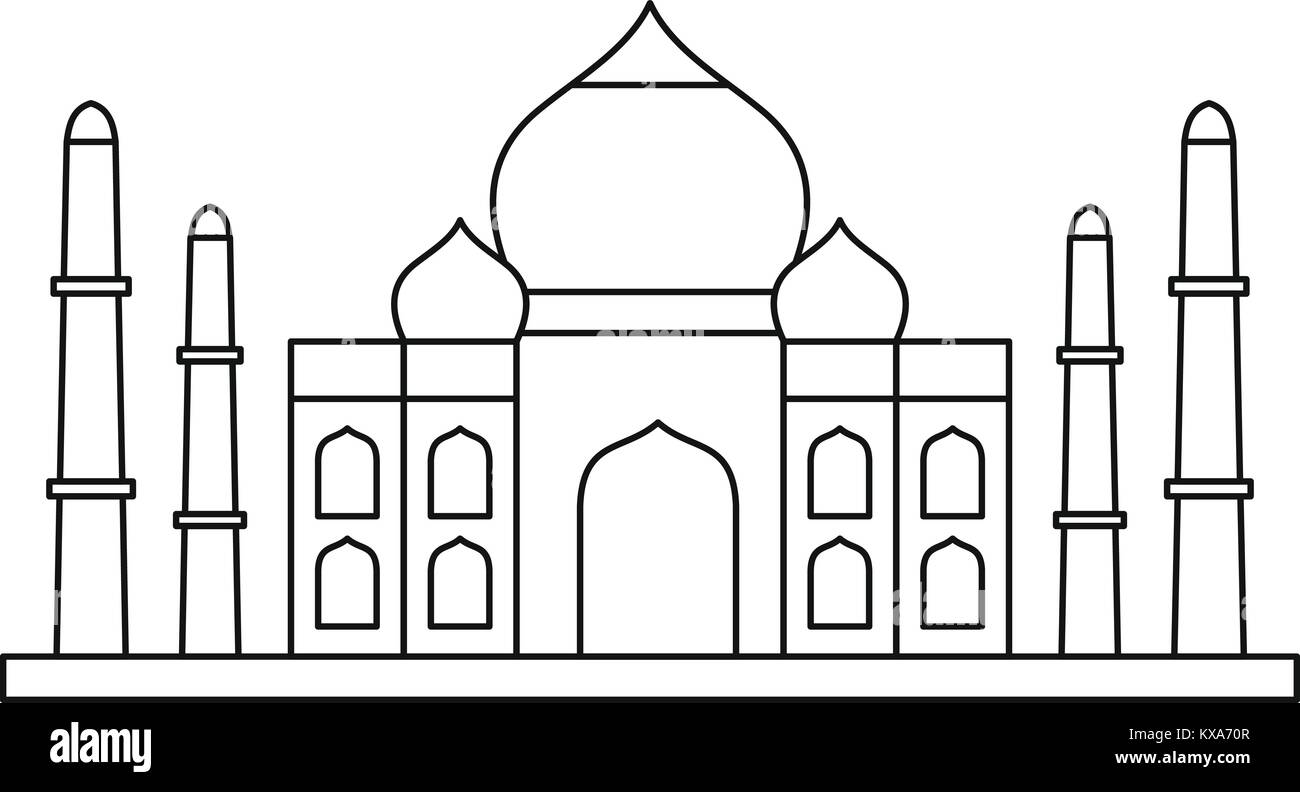 Taj mahal icon, outline style Stock Vector Image & Art - Alamy