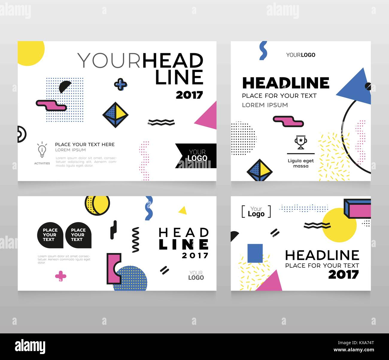 Headline banner - modern vector set of abstract images Stock Vector ...