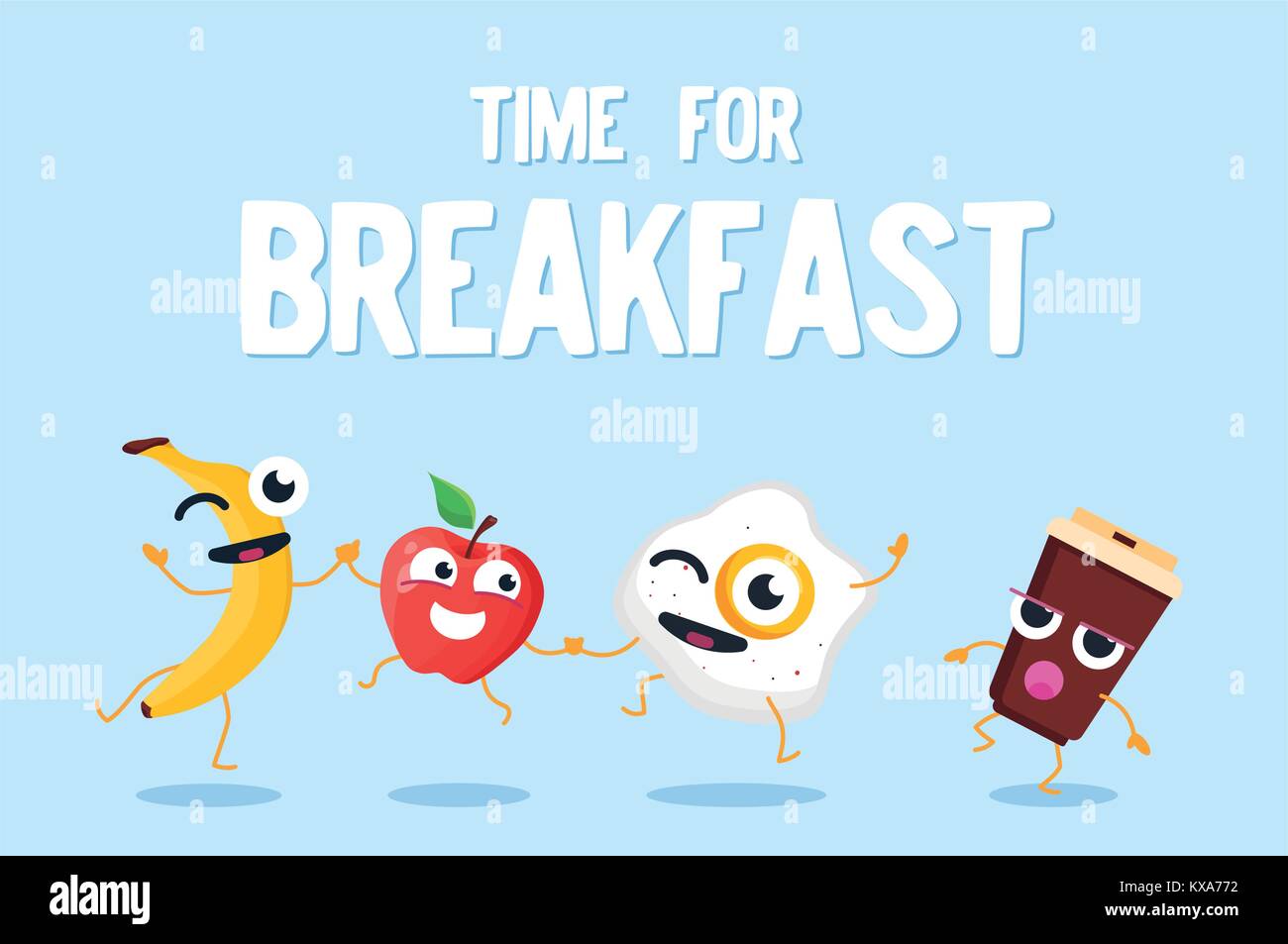 Time for breakfast - modern vector colorful illustration Stock Vector ...