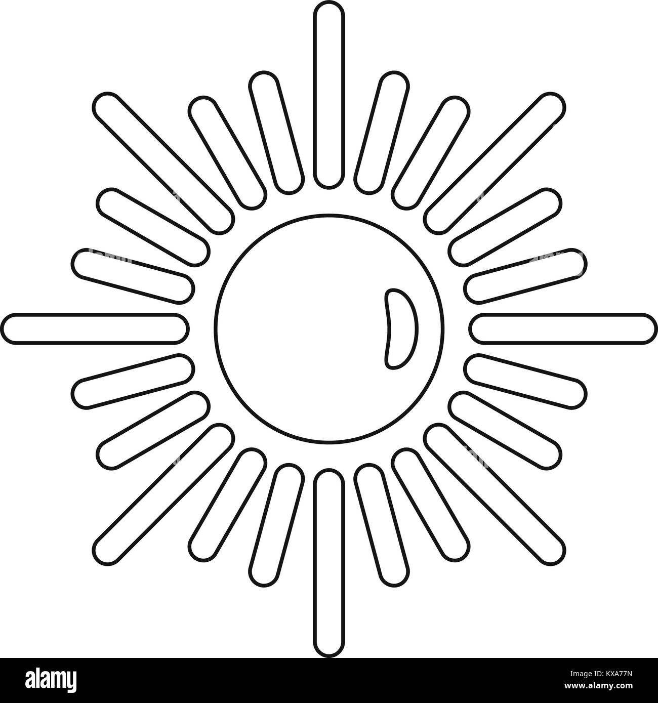 Sun icon, outline style Stock Vector Image & Art - Alamy