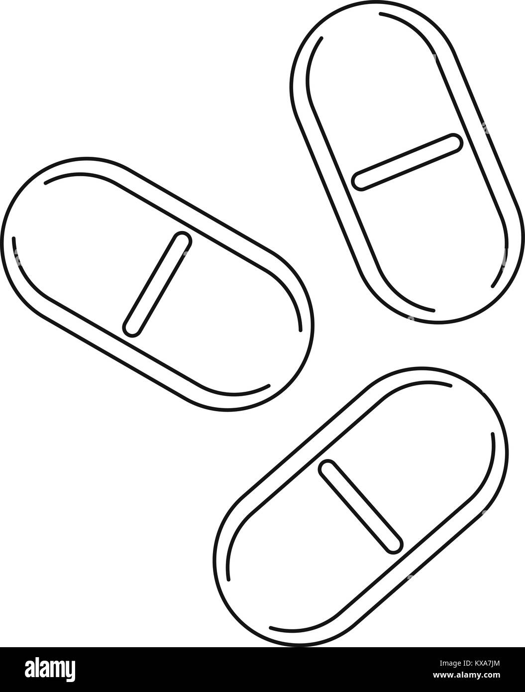 Three pills icon, outline style Stock Vector Image & Art - Alamy