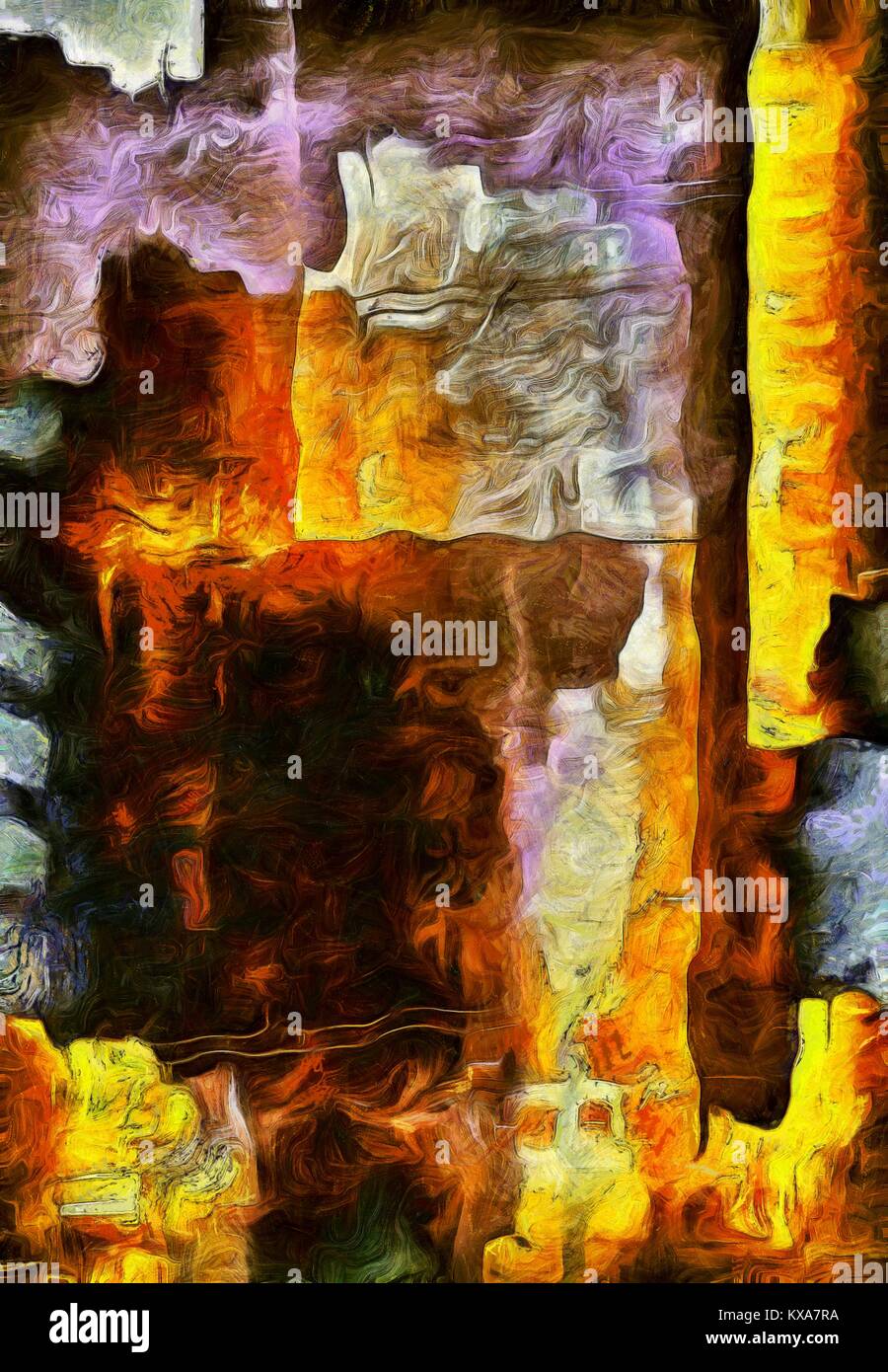 Colorful Abstract Oil Painting. 3D rendering Stock Photo - Alamy