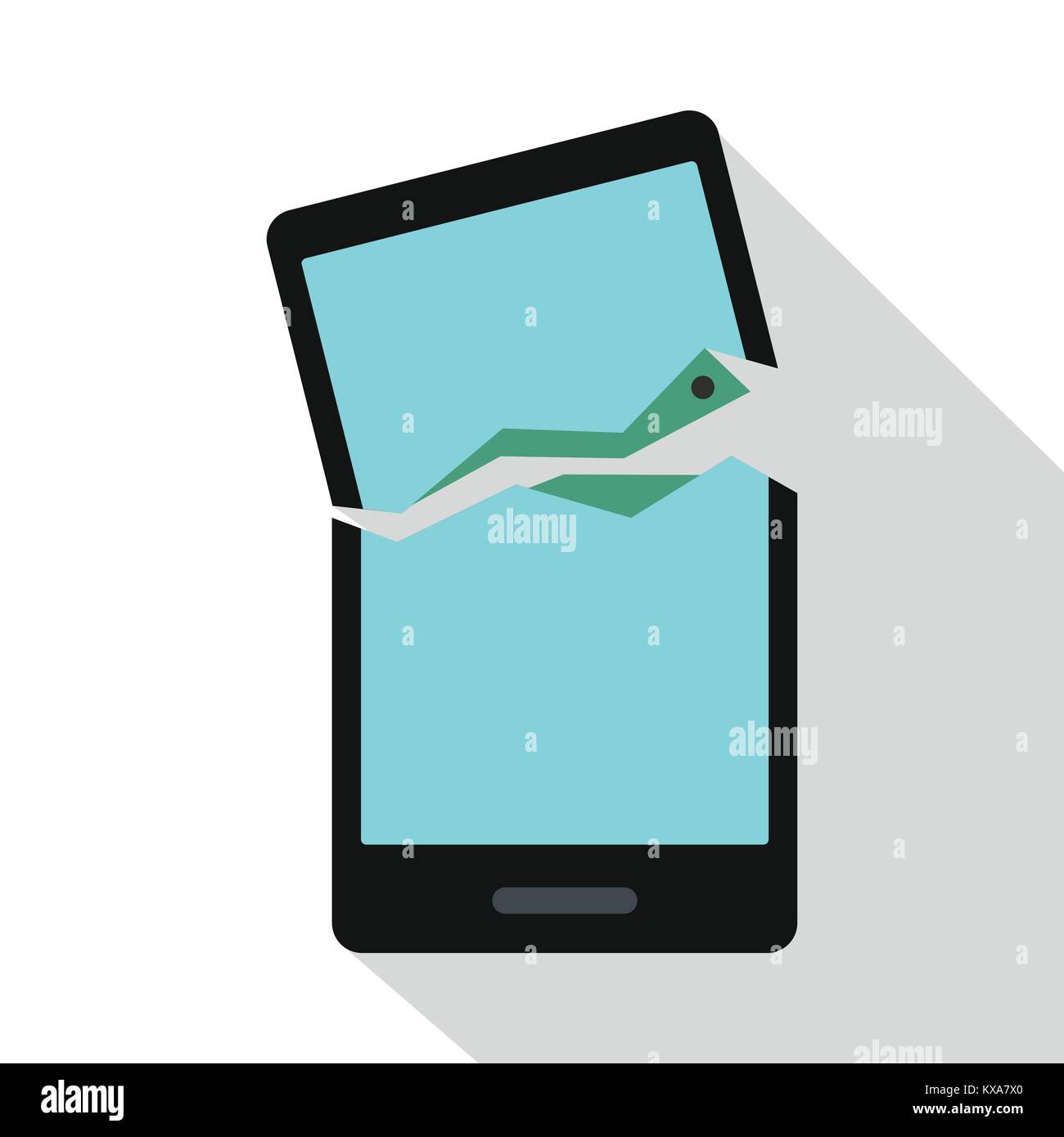 Broken phone icon, flat style Stock Vector Image & Art - Alamy