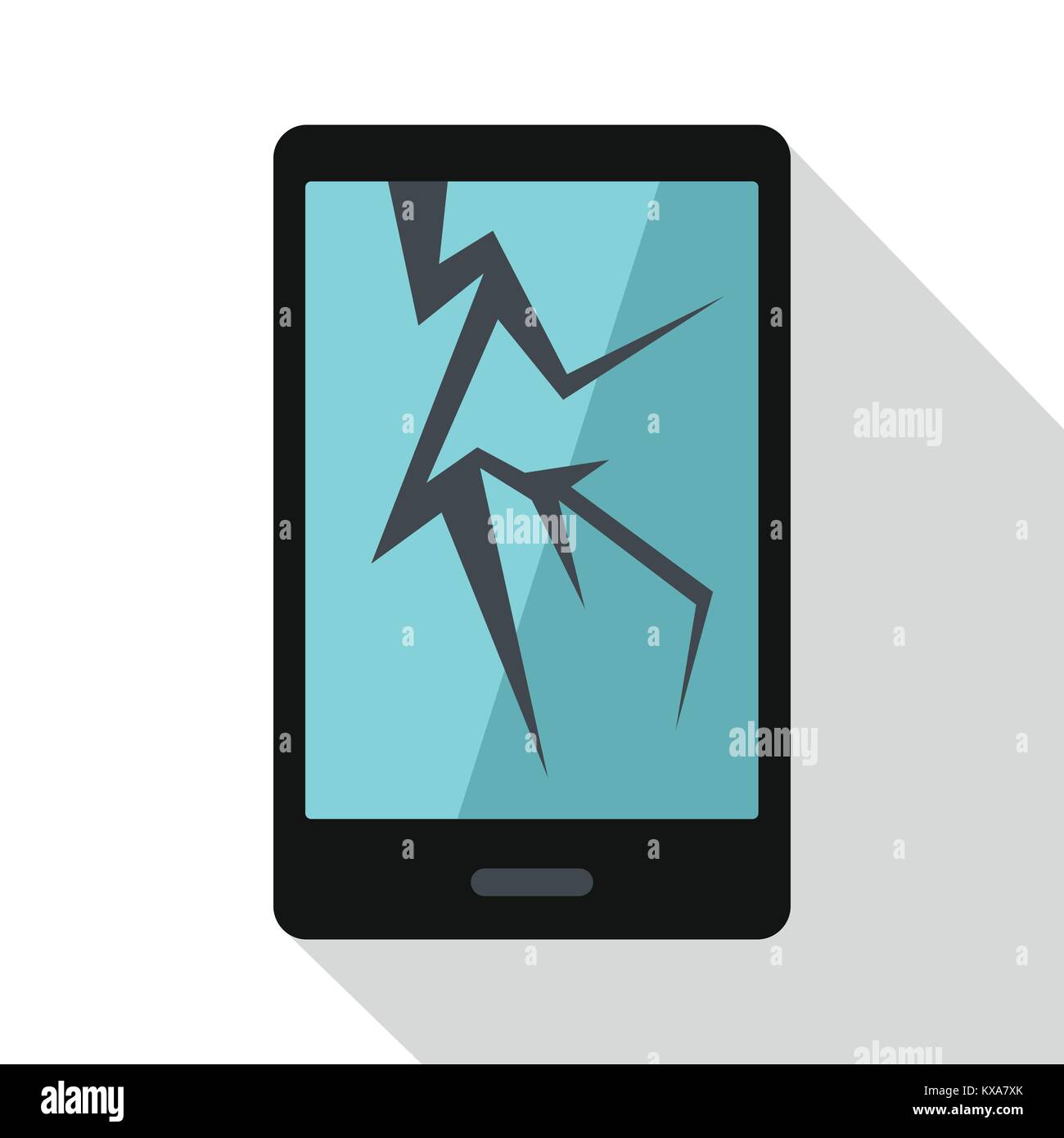 Cracked phone icon, flat style Stock Vector Image & Art - Alamy