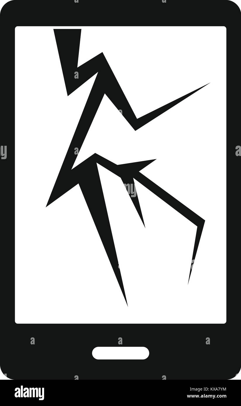 Cracked phone icon, simple style Stock Vector Image & Art - Alamy