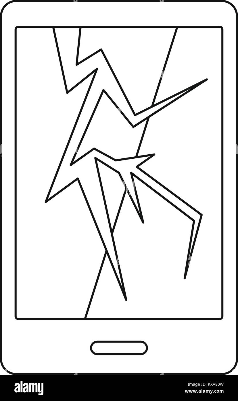 Cracked phone icon, outline style Stock Vector Image & Art - Alamy