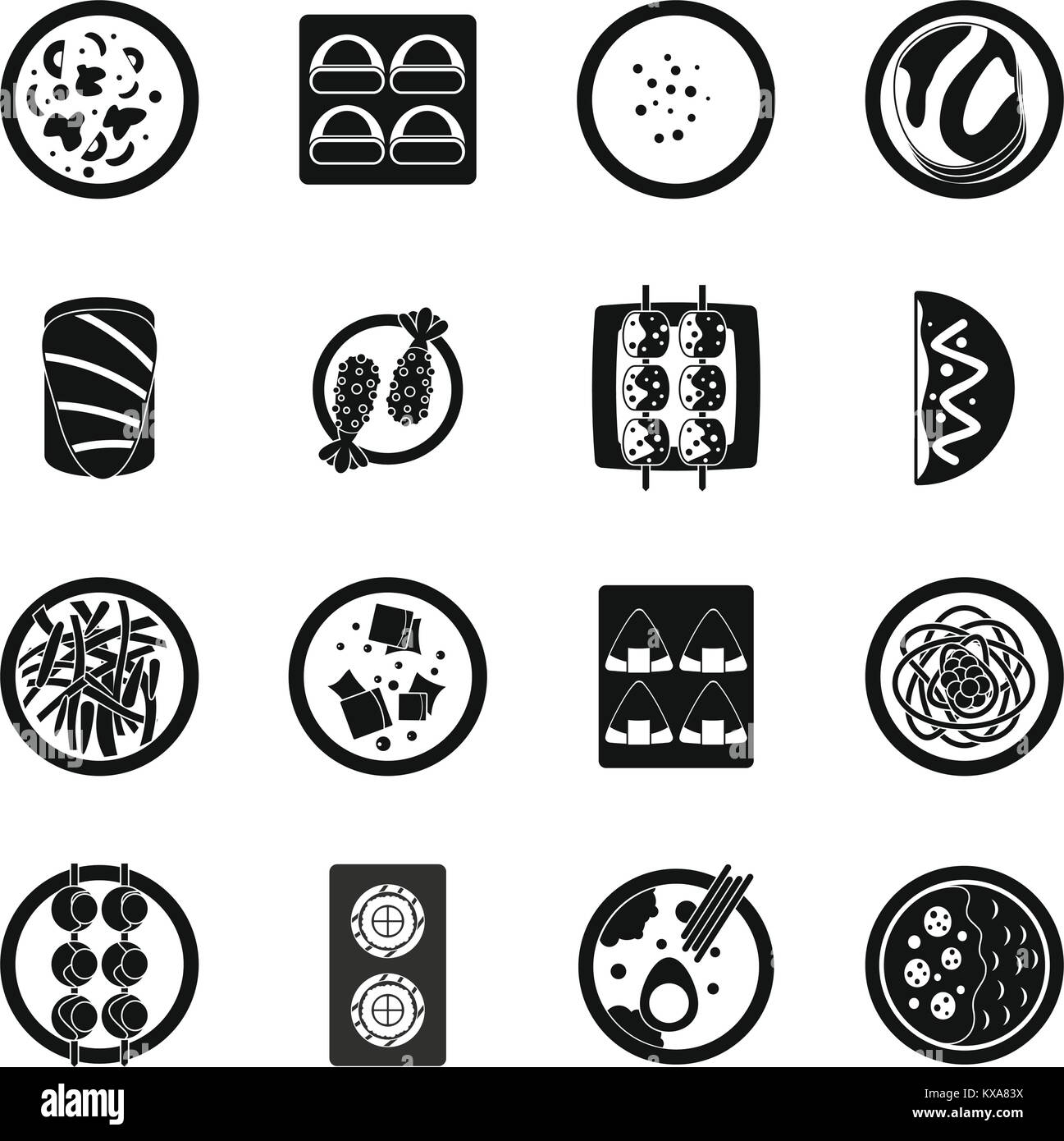 Grill icons set simple Cut Out Stock Images & Pictures - Alamy