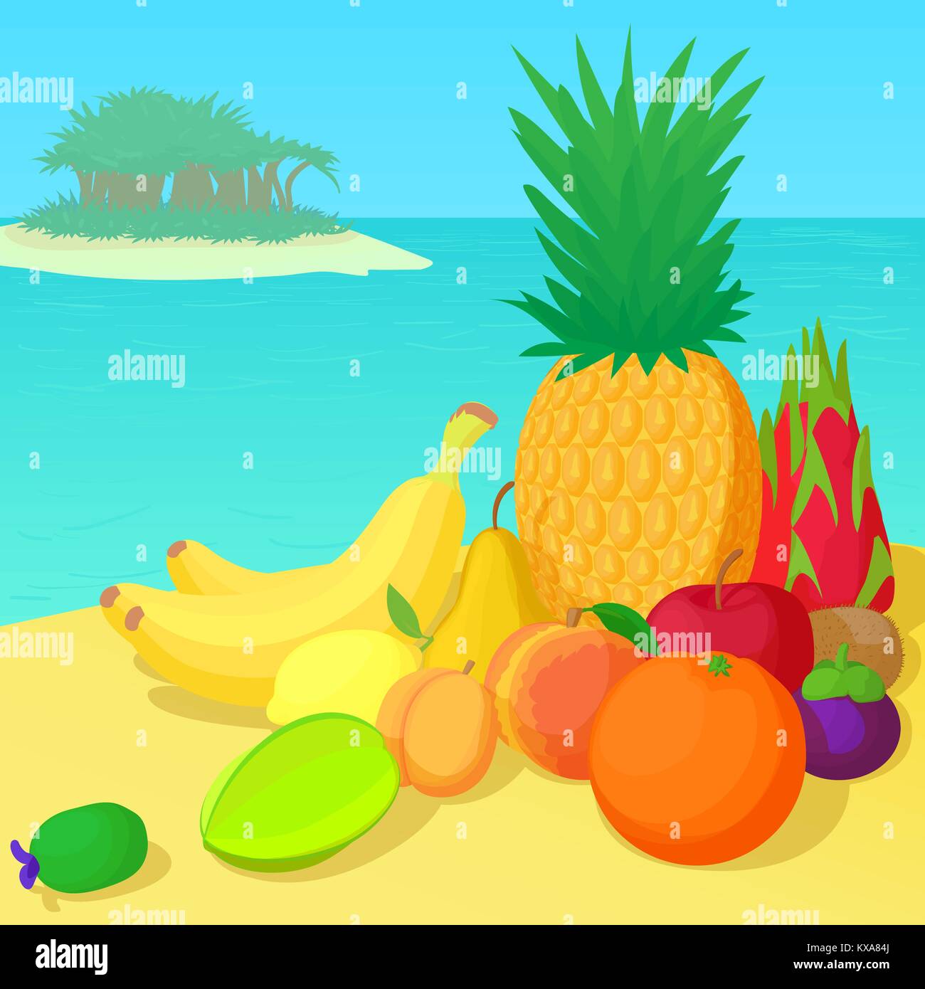Fruits collection concept, cartoon style Stock Vector Image & Art - Alamy