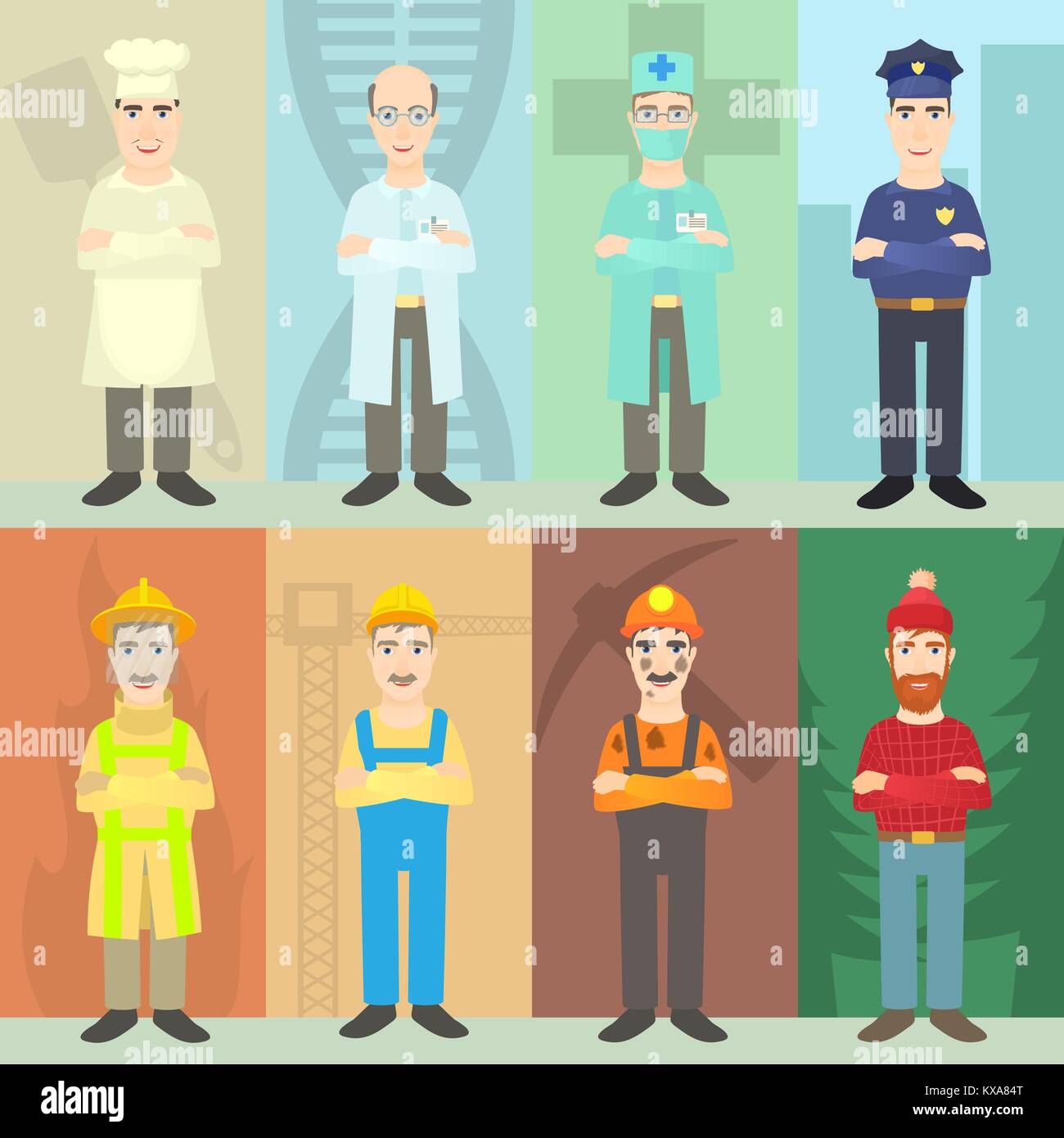 Professions mans concept, cartoon style Stock Vector Image & Art - Alamy