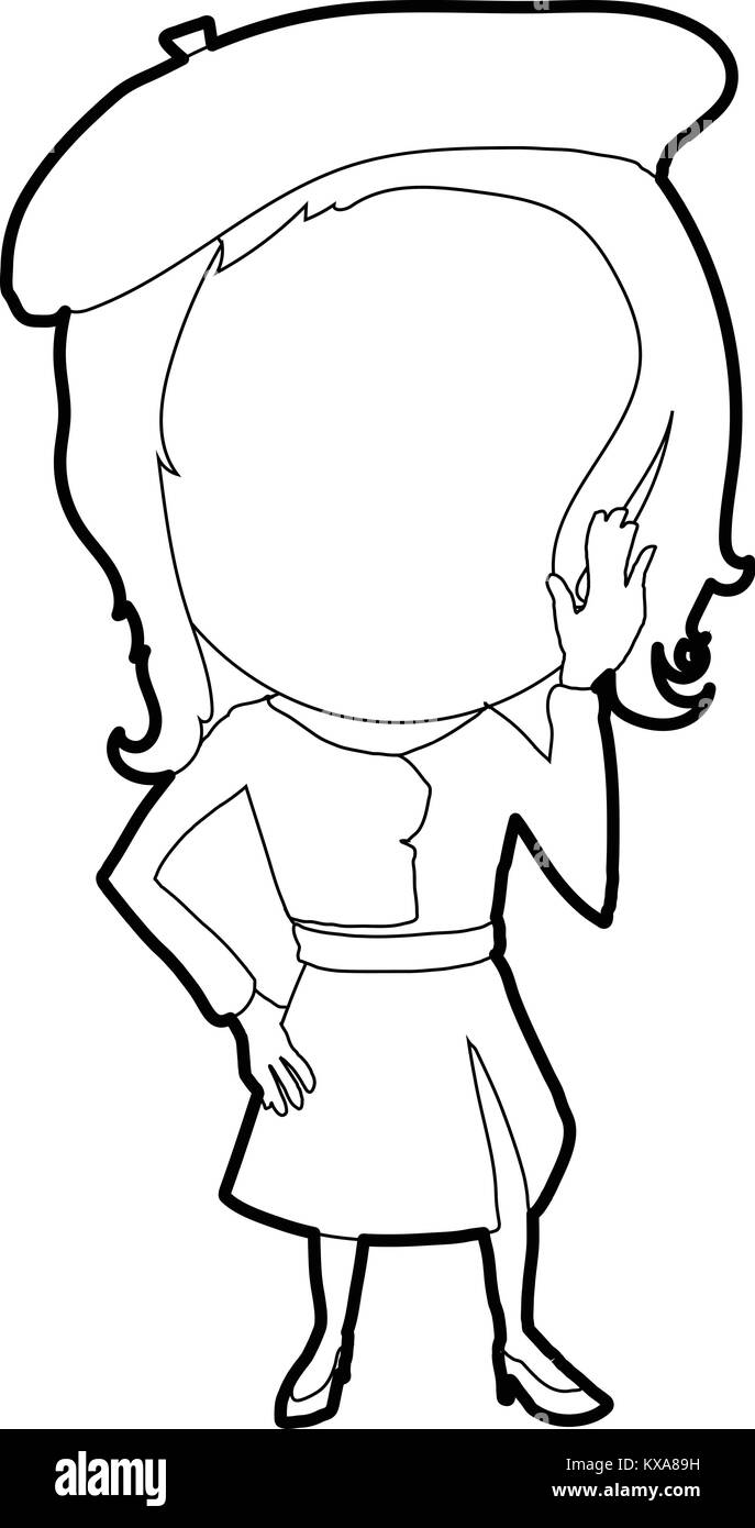 French Woman Beret Black and White Stock Photos & Images - Alamy