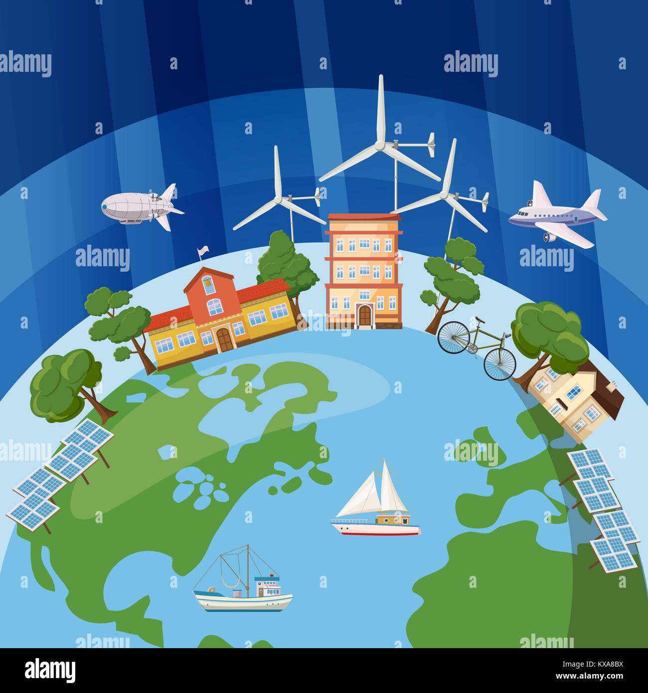 Global ecology concept, cartoon style Stock Vector Image & Art - Alamy