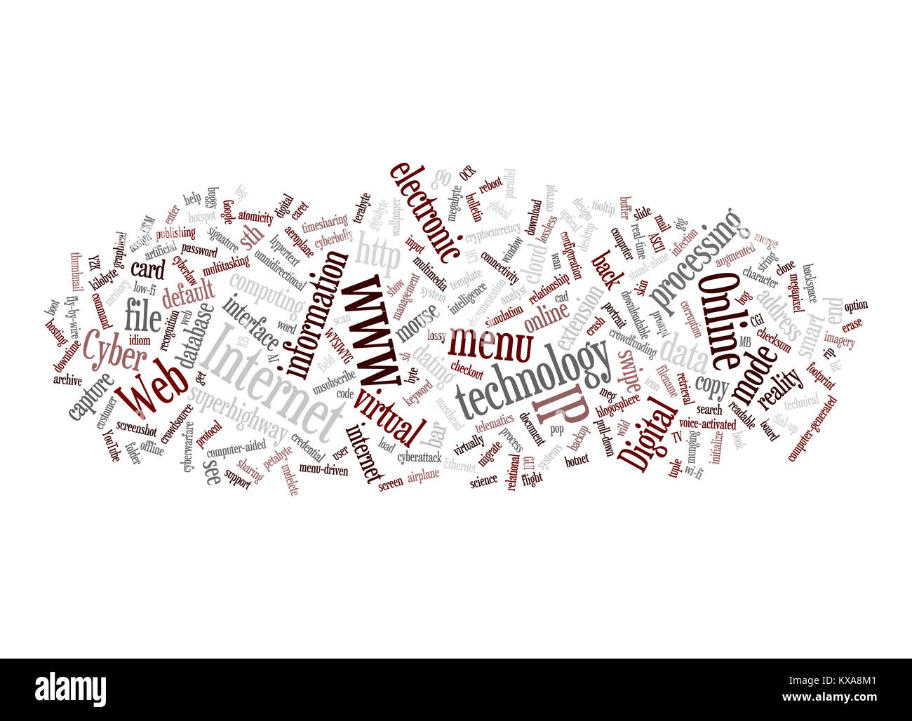 Web and internet related words designed in different sizes and ...