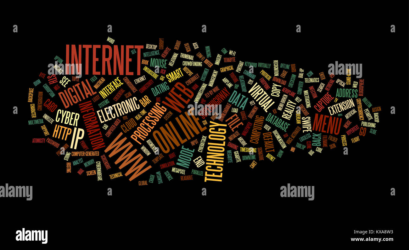 Web and internet related words designed in different sizes and ...