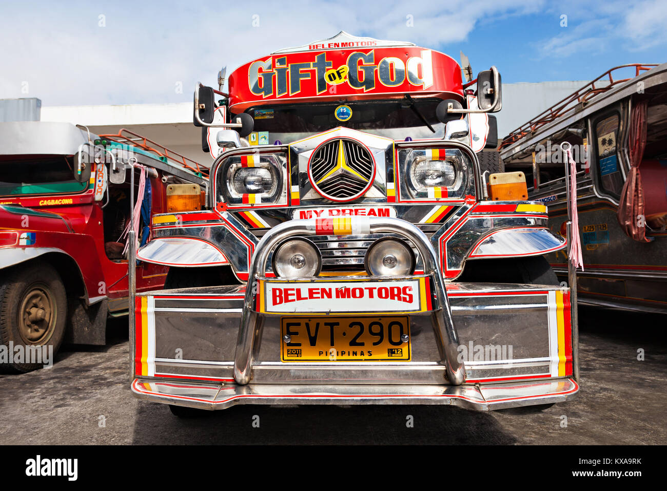 MANILA, PHILIPPINES - FEBRUARY 26: Jeepney on the bus station on ...