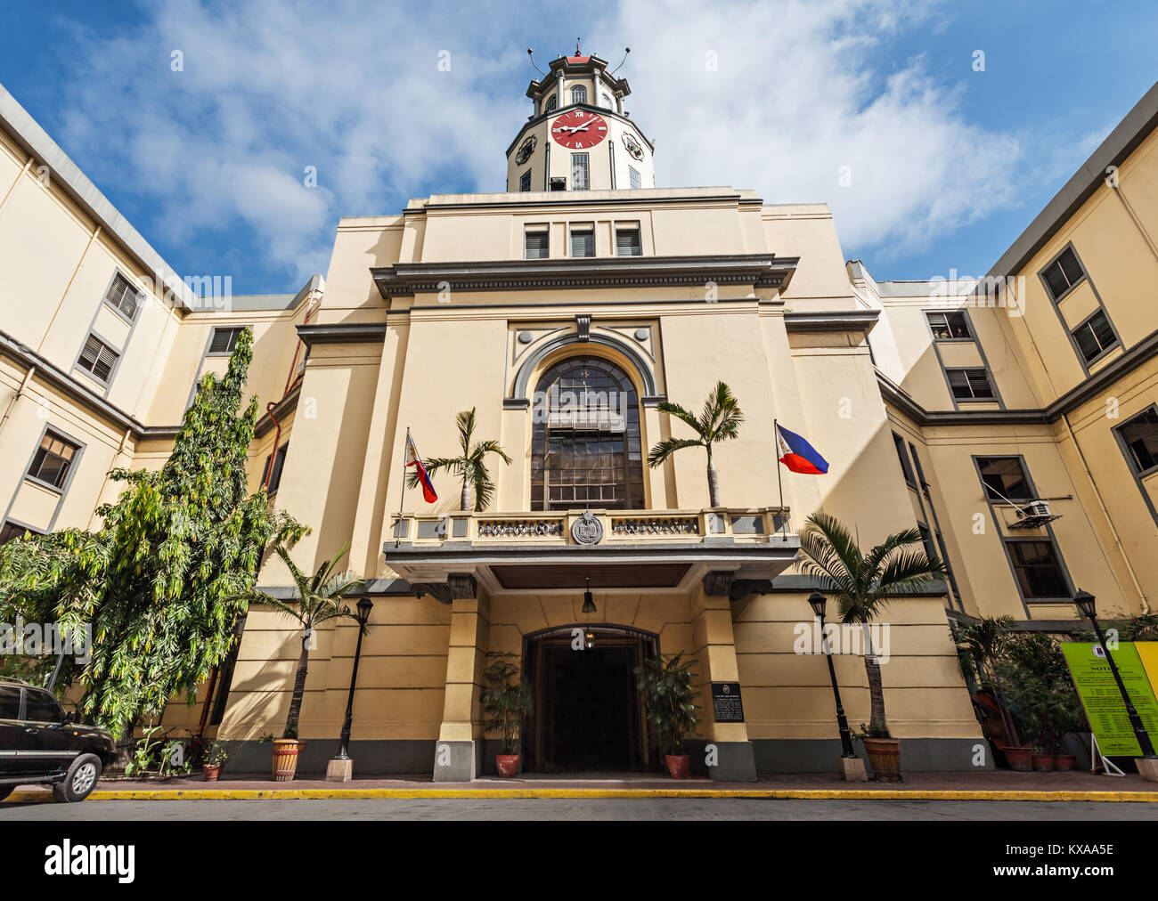 MANILA, PHILIPPINES - MARCH 18: The clock tower of the Manila City Hall ...