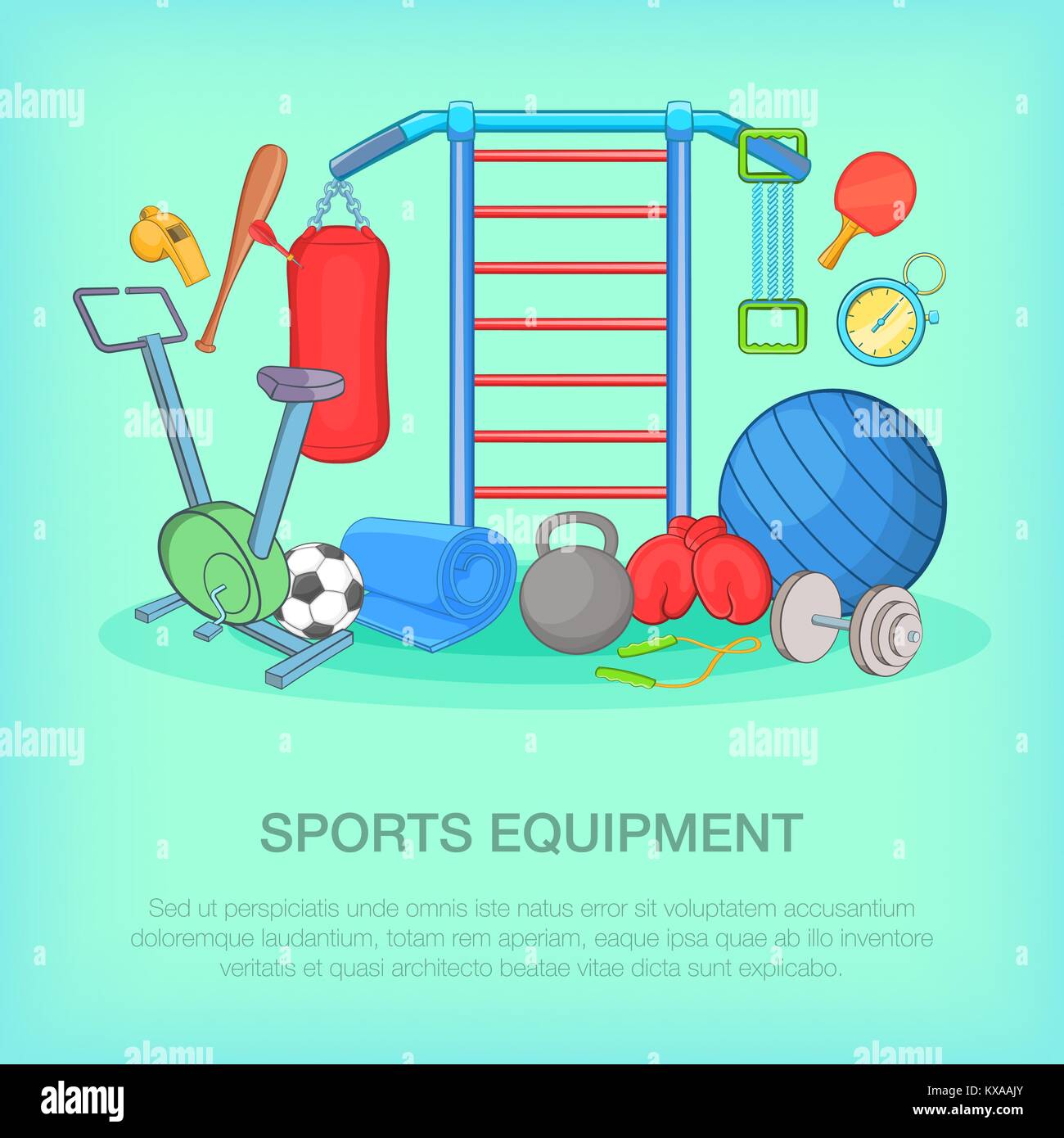 Gym equipment concept, cartoon style Stock Vector Image & Art - Alamy