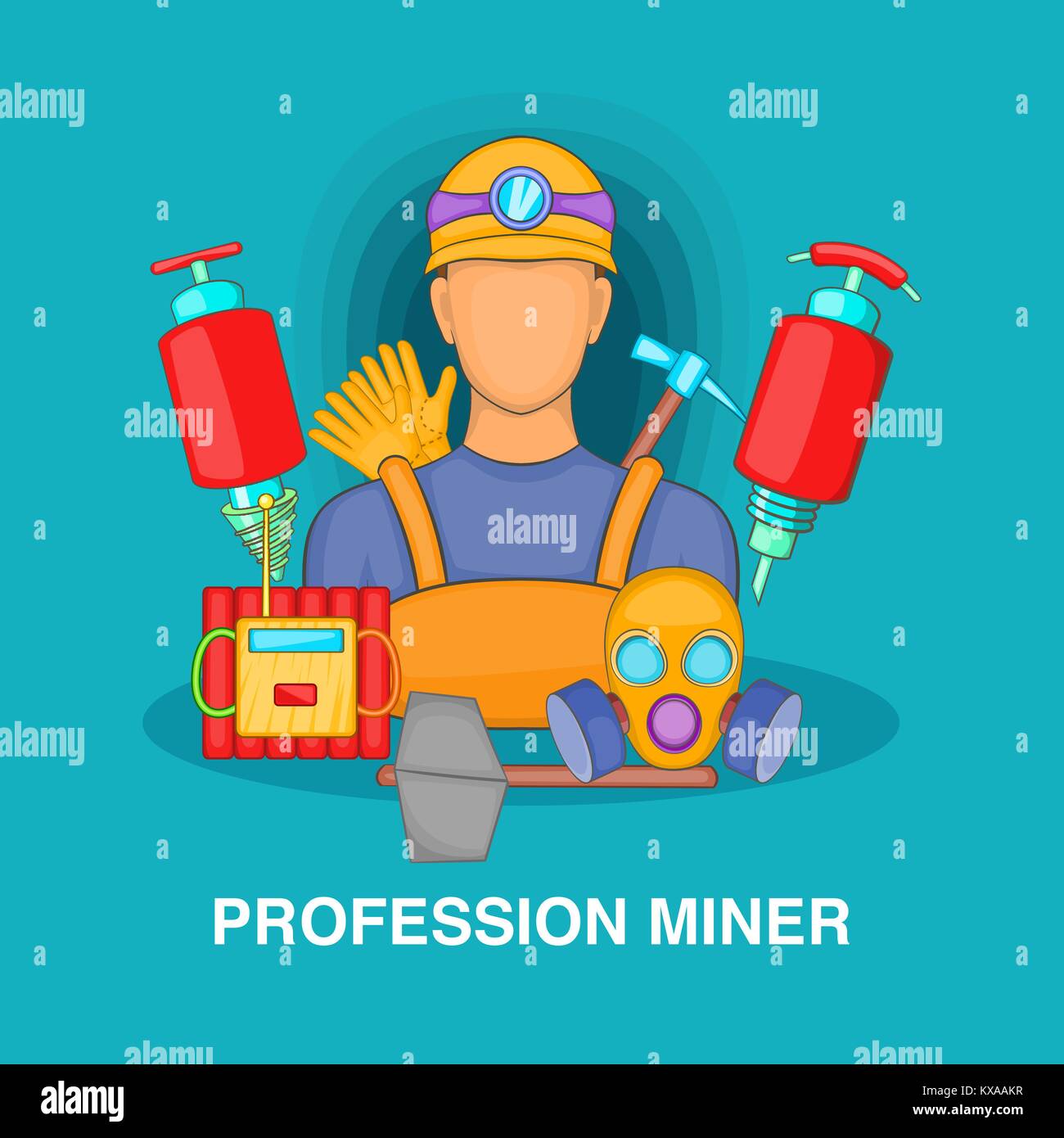Professional miner concept, cartoon style Stock Vector Image & Art - Alamy