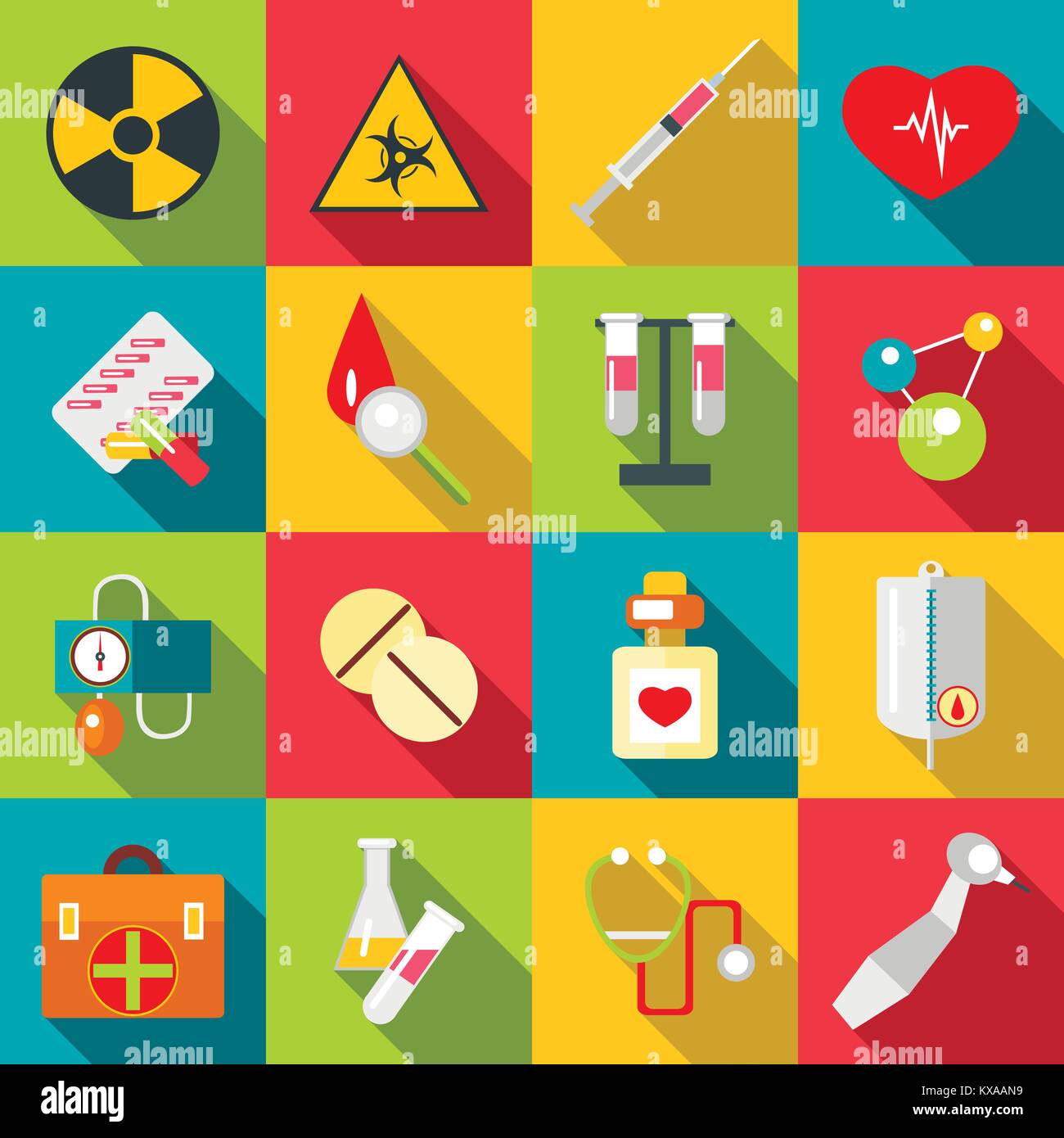 Medical items icons set, flat style Stock Vector Image & Art - Alamy