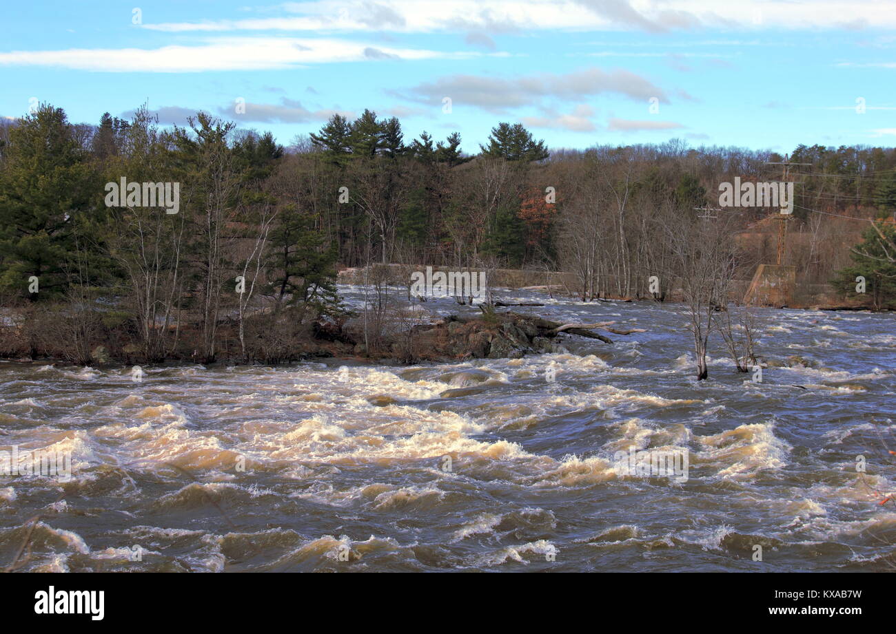 Roar from the big Merrimack River near Concord, New Hampshire Stock ...
