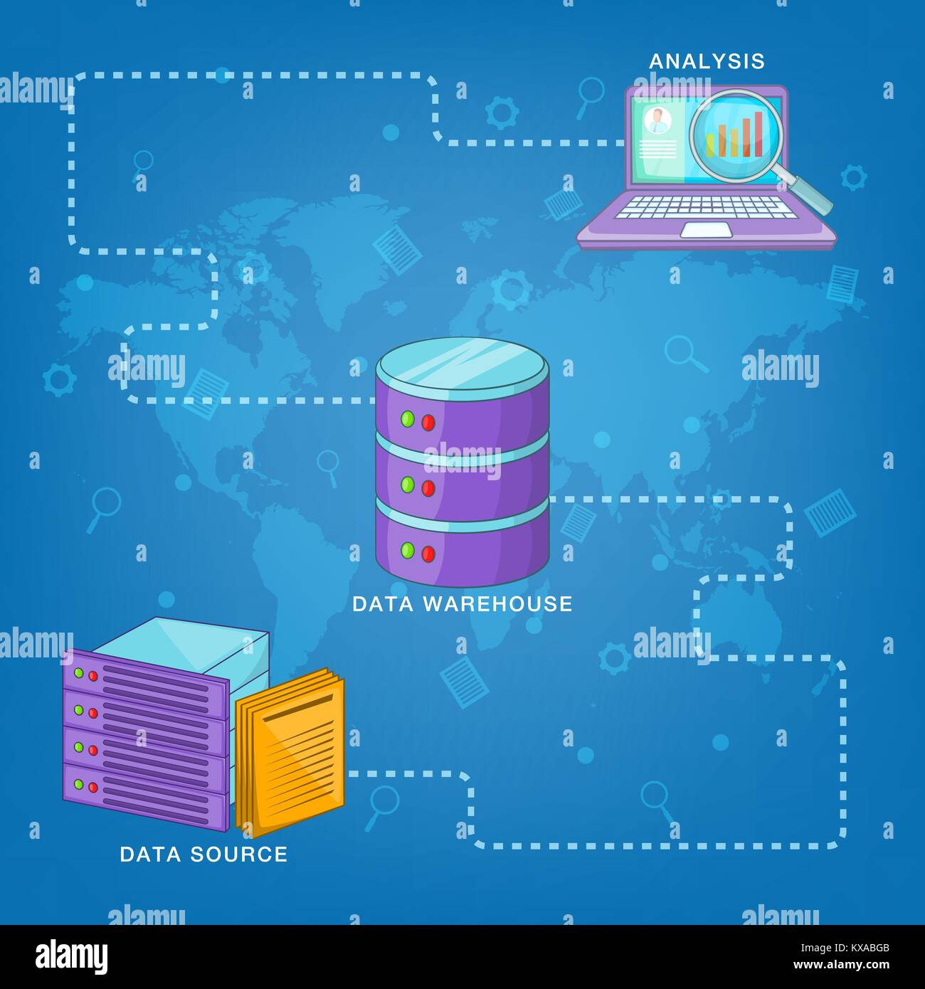 Data base concept route, cartoon style Stock Vector Image & Art - Alamy