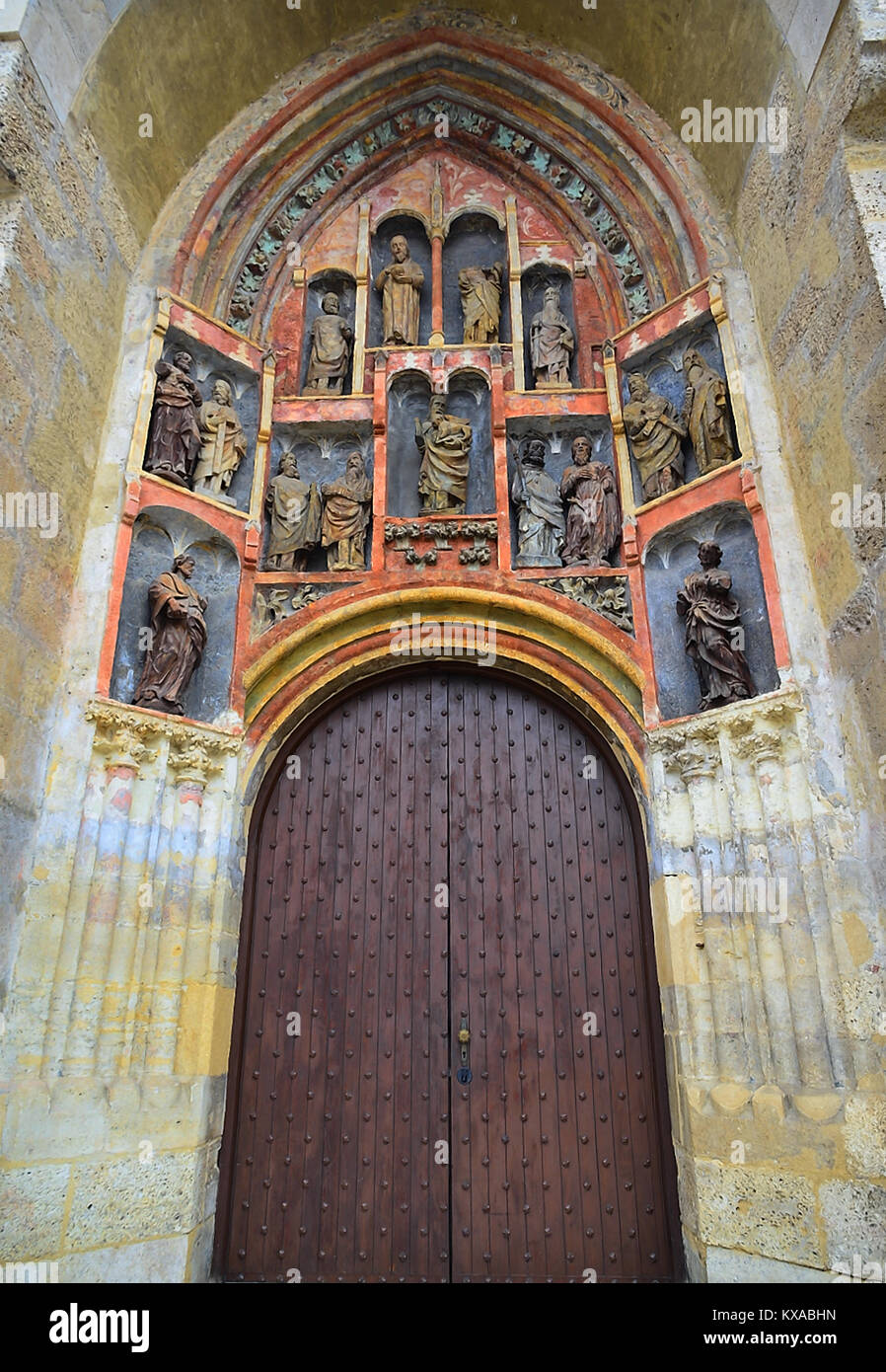 Zagreb, Croatia. The Gothic door of St.Mark's church. The Church of St ...