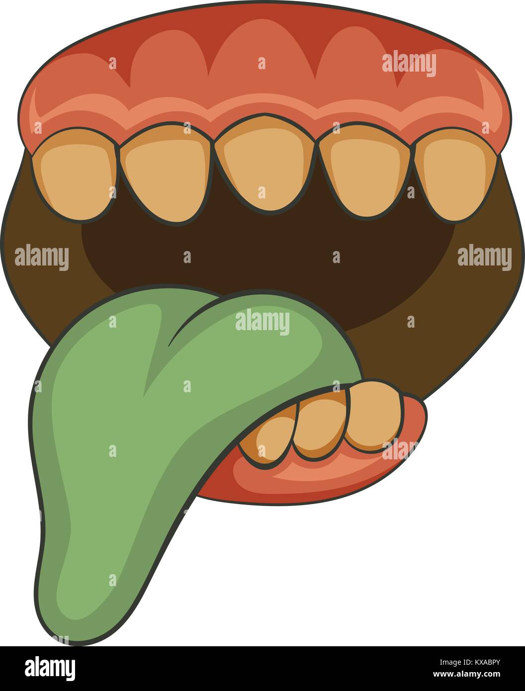 Open zombie mouth with tongue icon, cartoon style Stock Vector Image ...