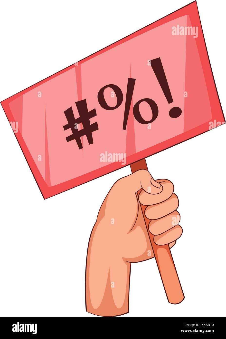 Hand holding protest placard icon, cartoon style Stock Vector Image ...
