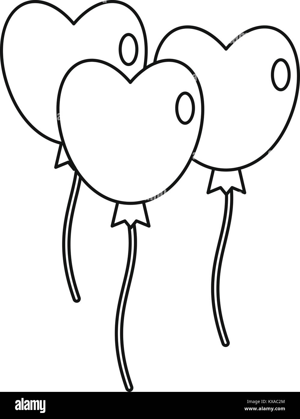 Three balloons icon outline hi-res stock photography and images - Alamy