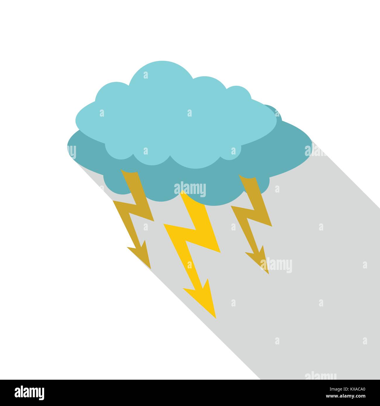 Storm cloud lightning bolt icon, flat style Stock Vector Image & Art ...