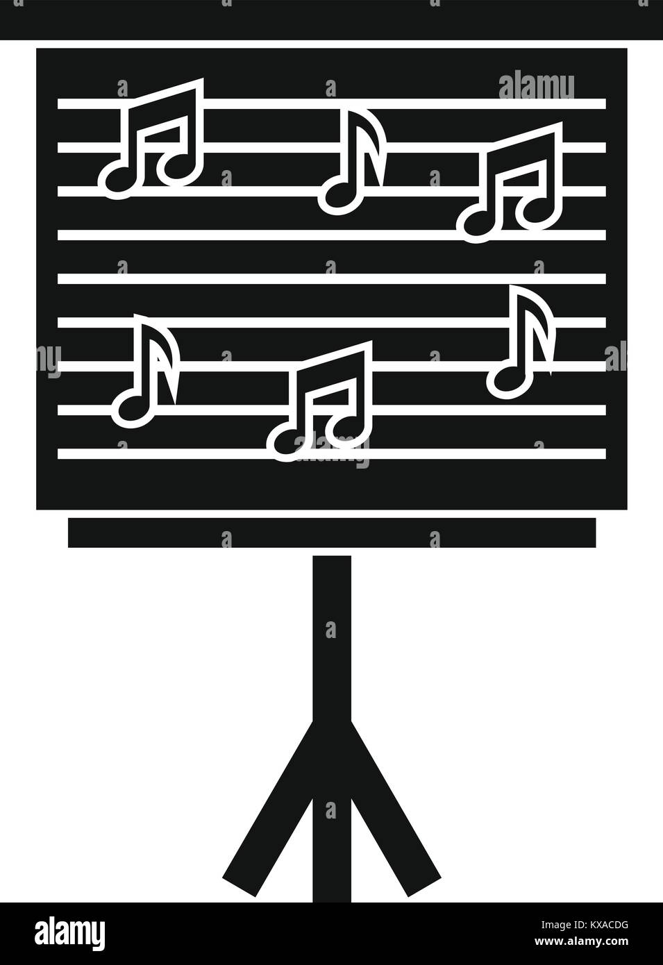Whiteboard with music notes icon, simple style Stock Vector Image & Art ...