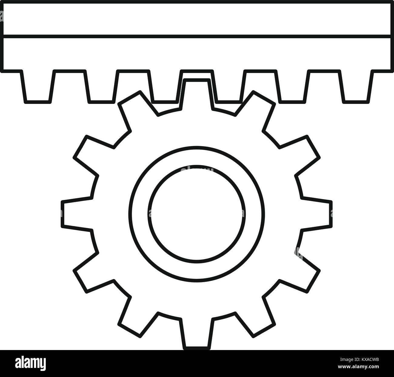 One gear icon, outline style Stock Vector Image & Art - Alamy