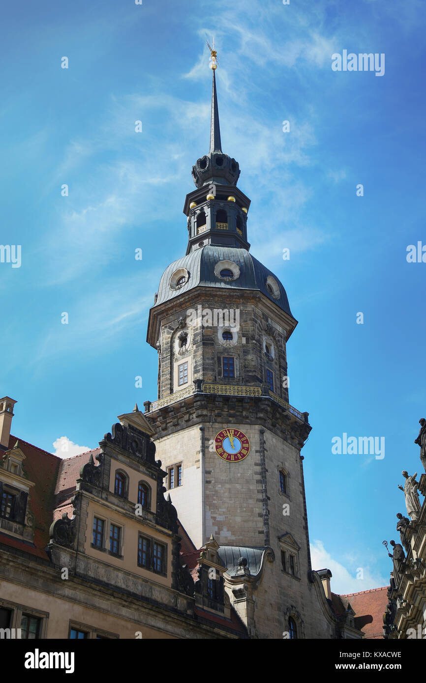 Majestic view on Saxony Dresden Castle (Residenzschloss) in Dresden ...