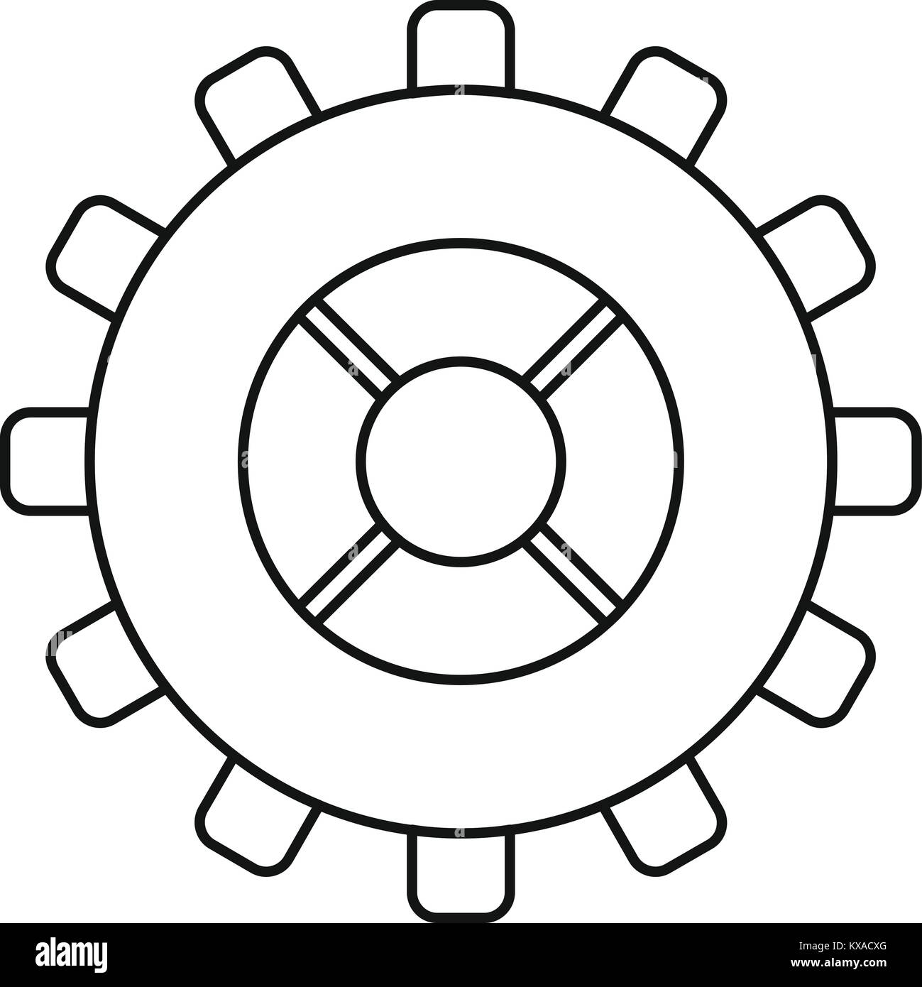 Gear icon, outline style Stock Vector Image & Art - Alamy