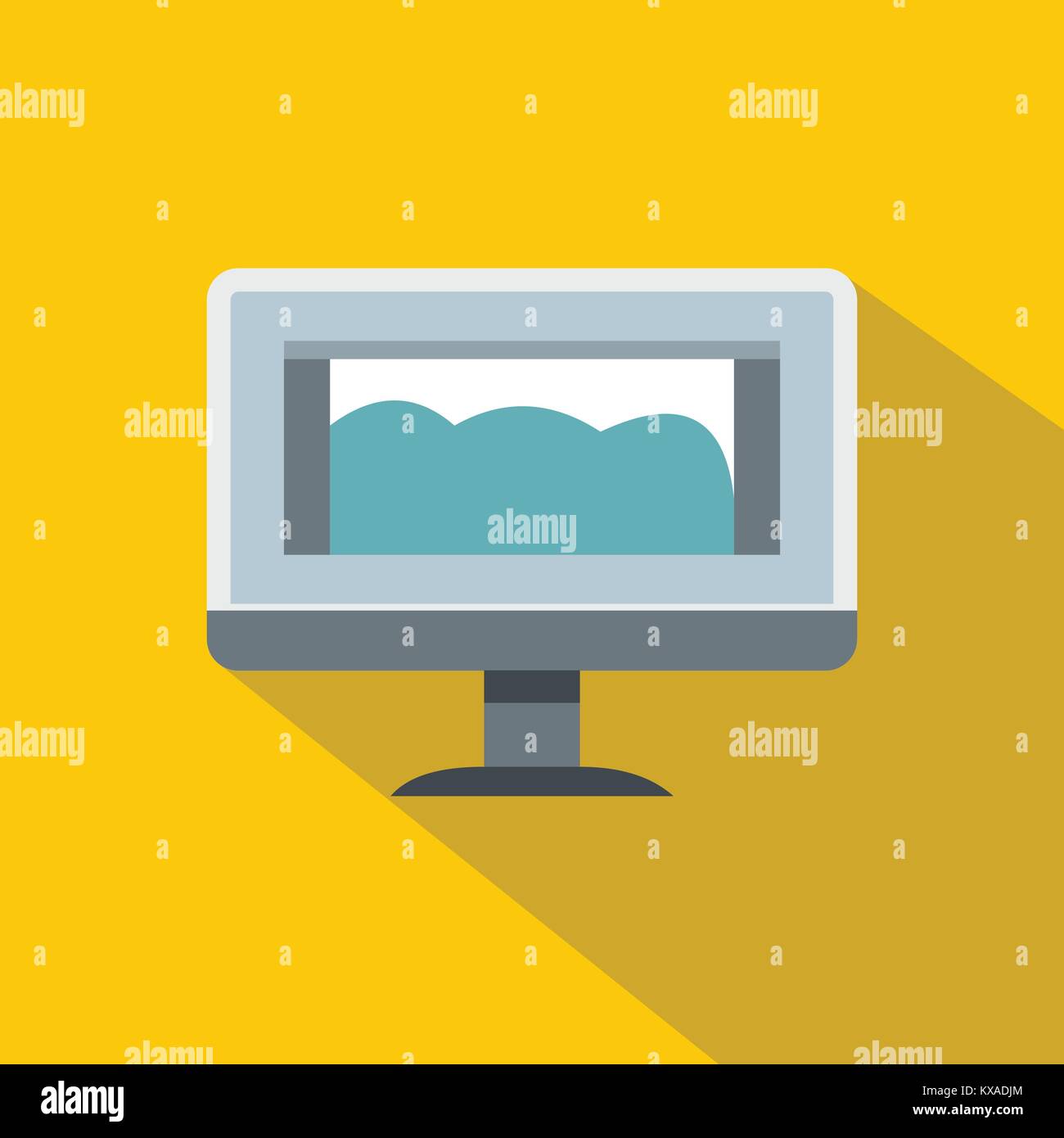 Drawing monitor icon, flat style Stock Vector Image & Art - Alamy