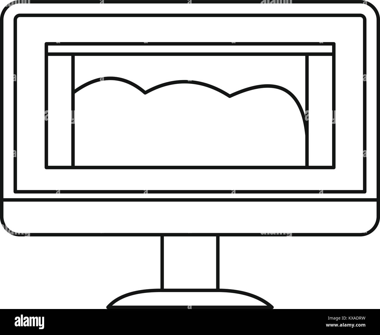 Drawing monitor icon, outline style Stock Vector Image & Art - Alamy