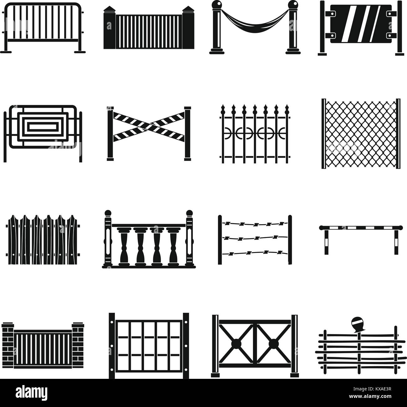 Fencing icons set, simple style Stock Vector Image & Art - Alamy