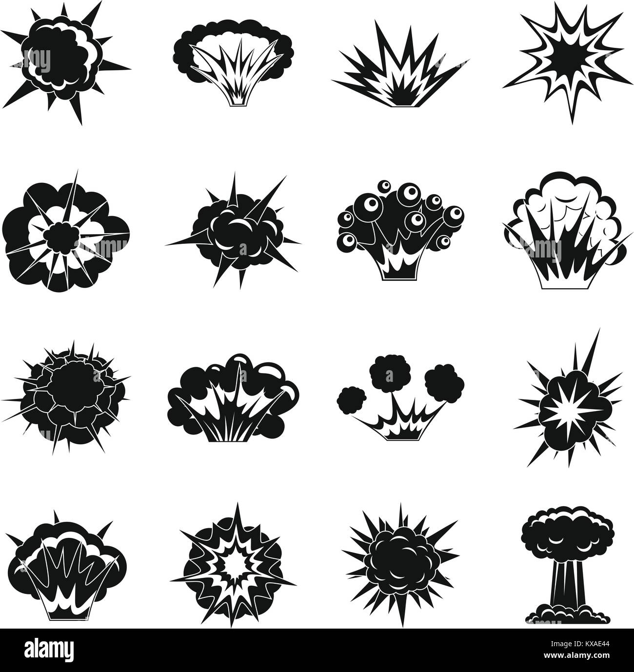 Explosion icons set, simple style Stock Vector Image & Art - Alamy