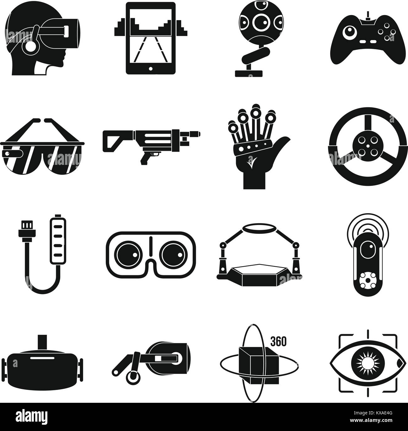 Virtual reality icons set, simple style Stock Vector Image & Art - Alamy
