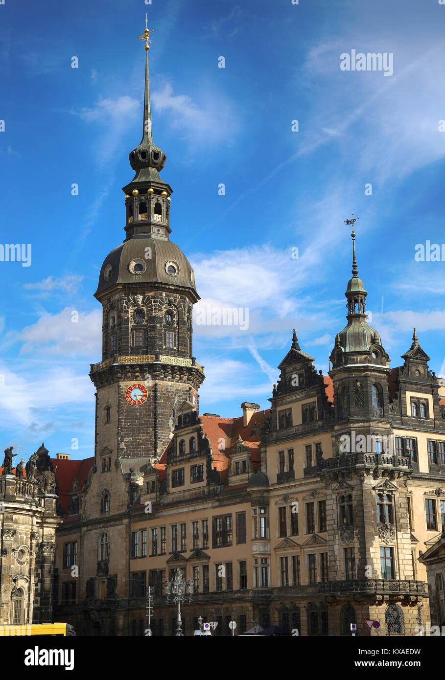 Majestic view on Saxony Dresden Castle (Residenzschloss) in Dresden ...
