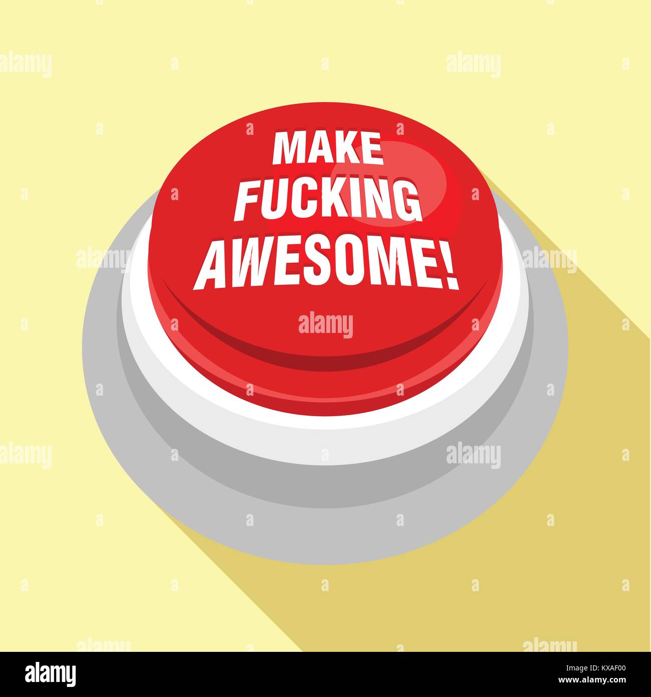 Red button icon, flat style Stock Vector Image & Art - Alamy