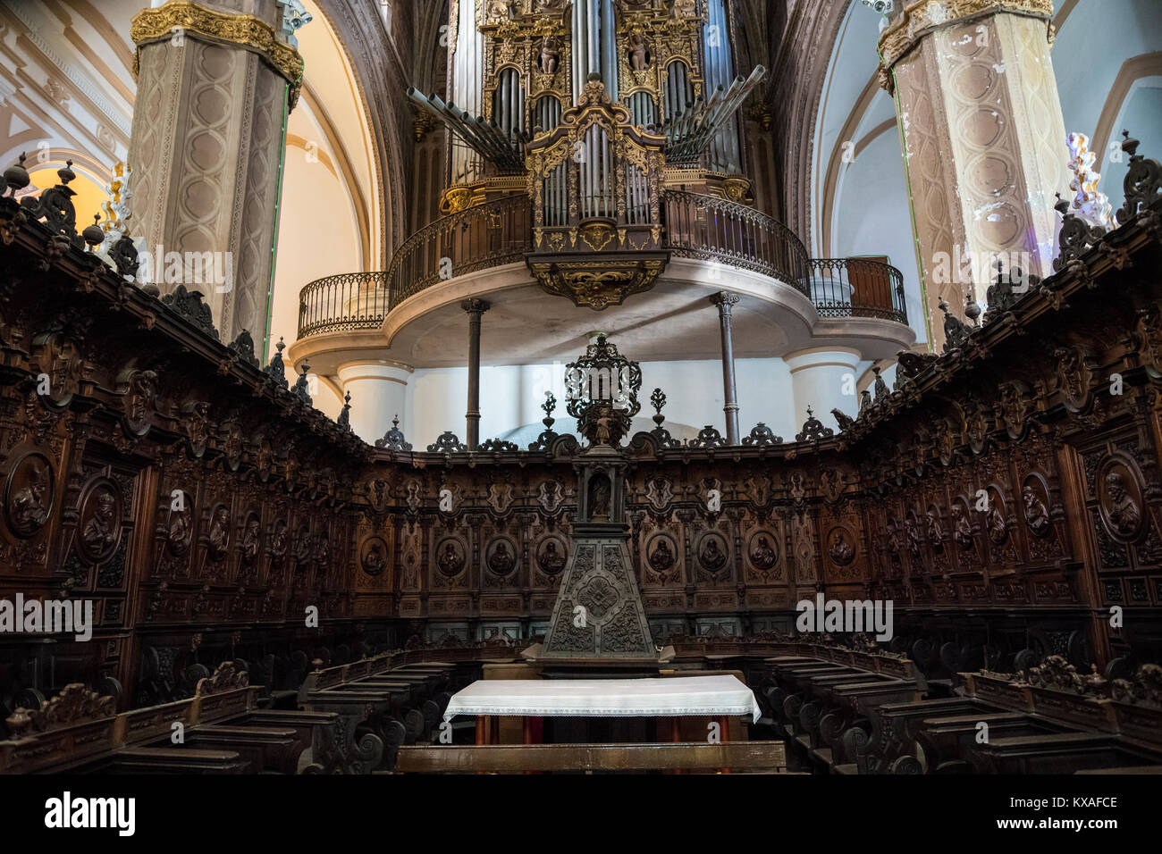 Choir of Church Santa María de la Mesa in Utrera, province of Seville ...