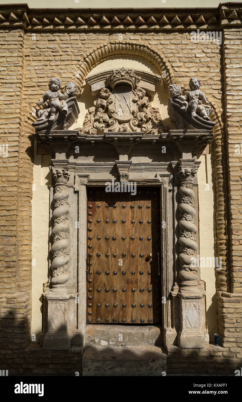 Lateral entrance to the Church Santa María de la Mesa in Utrera ...