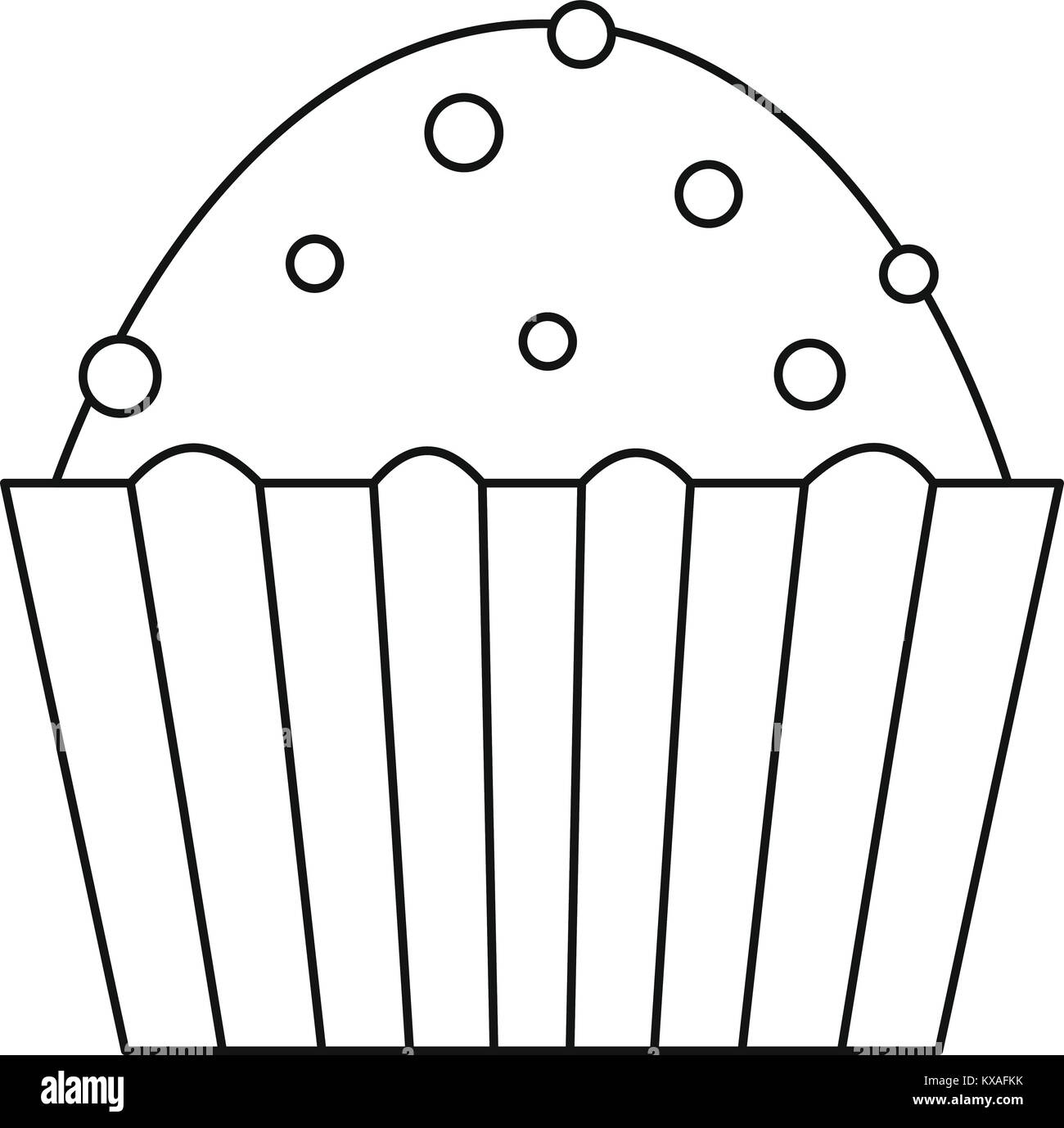 Muffin cake icon, outline style Stock Vector Image & Art - Alamy