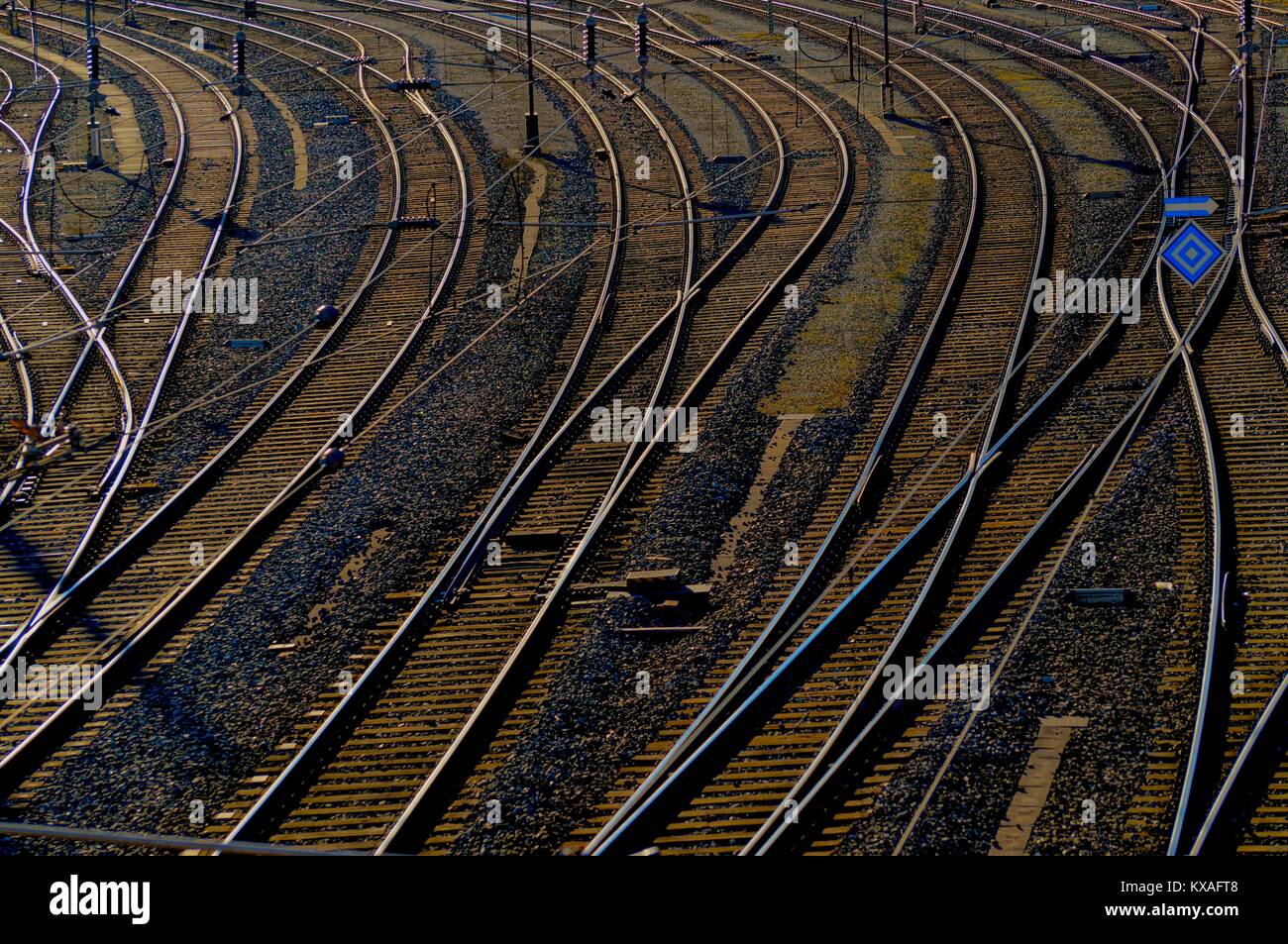 Railway tracks,central station Leoben,Styria,Austria Stock Photo - Alamy