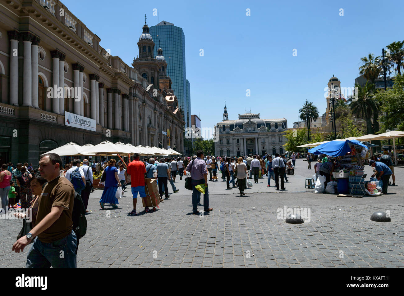 Santiago Downtown, Chile, December, 2015, People walking arround ...
