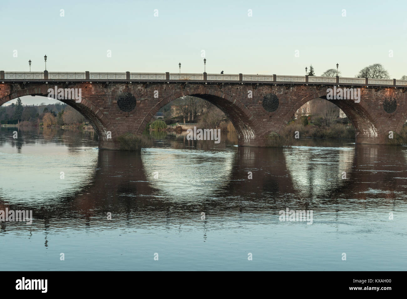 Smeaton's bridge across the Tay in Perth city centre, Scotland, UK ...