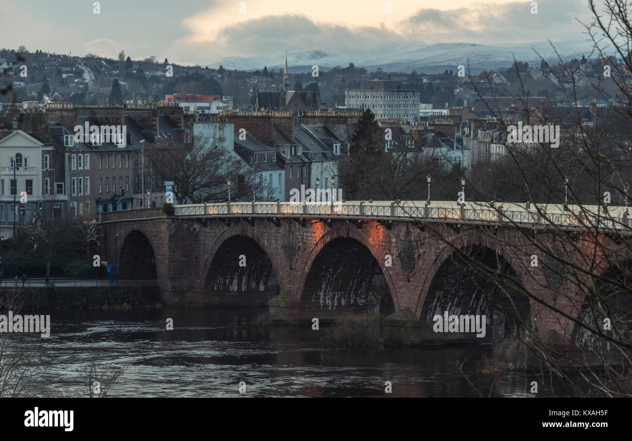 Smeaton's bridge in Perth city centre, Scotland, UK Stock Photo - Alamy