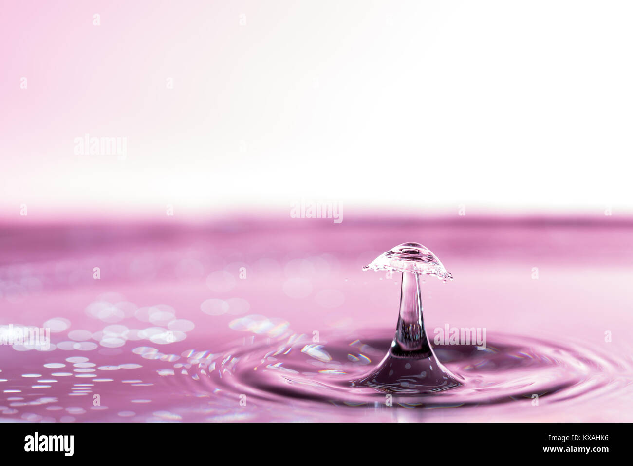 Photograph of Water droplets with a coloured background. also known as ...