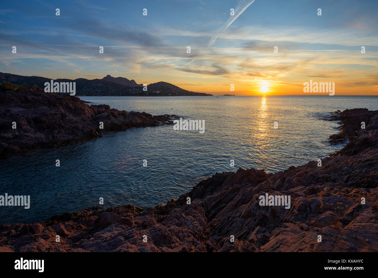 Sunrise at the Cap du Dramont, Massif de l' Esterel, Esterel Mountains ...
